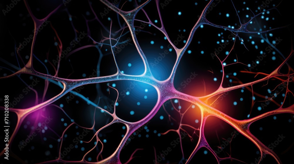 Stock-Illustration „Neuronal network with neurons and synapses in brain ...