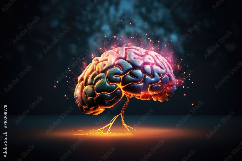 Ilustración de Stock Brain regions: cerebellum, brainstem, cerebral ...