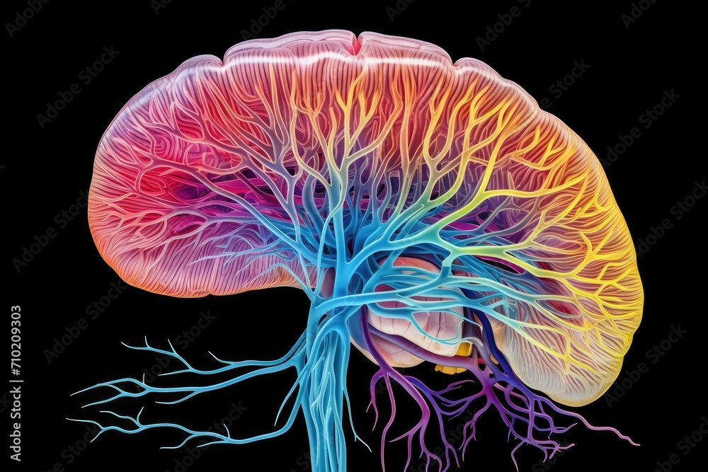 Intricate network of blood-brain barrier, cranial nerves, hypothalamus ...