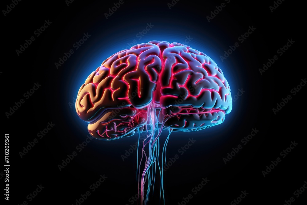 Stock-Illustration „Intricate network of blood-brain barrier, cranial ...