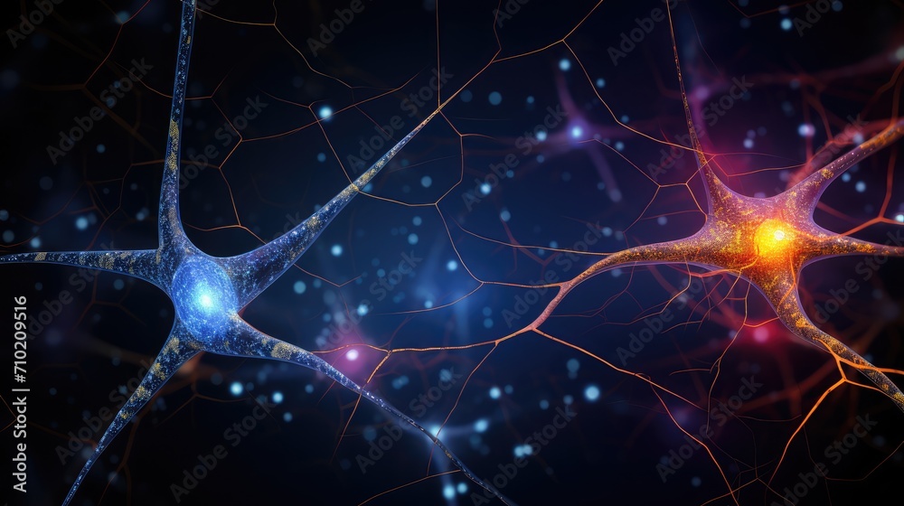 Illustration Stock Neuronal network neurons, synapses, connections to ...