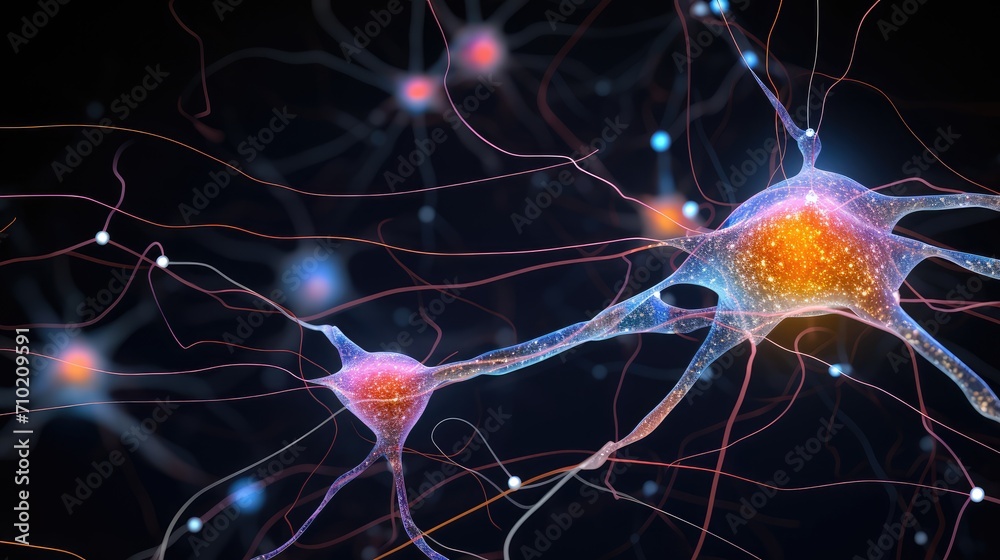 Illustration Stock Neuronal network neurons, synapses, connections to ...