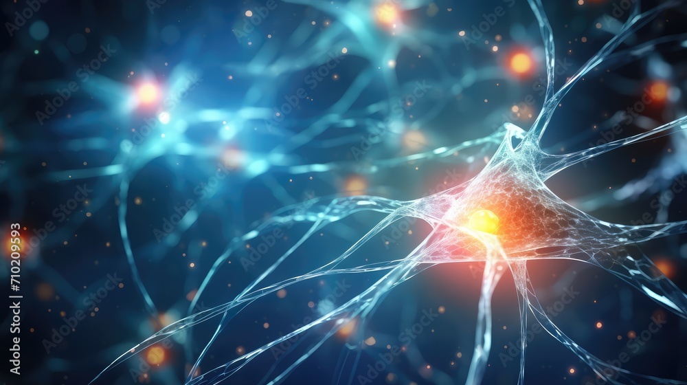 Illustration Stock Neuronal network neurons, synapses, connections to ...