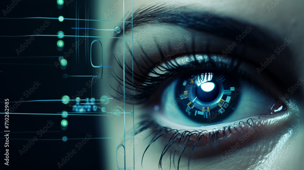 Bionic Eye Implant Surgical Procedure Simulation Stock Illustration