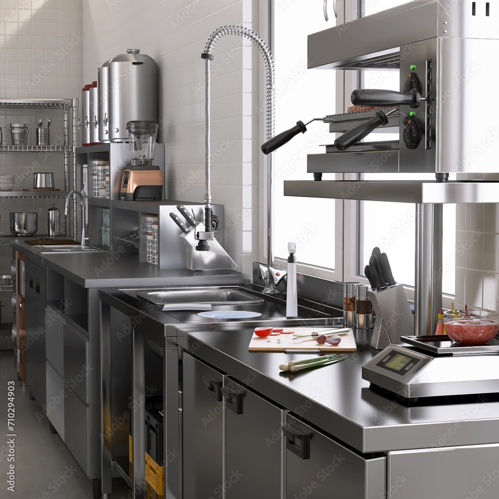 Stainless steel washing sink with adjustable faucet, cabinet, shelf by ...