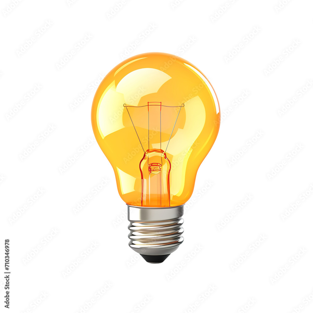 cartoon design illustration light bulb concept isolated on transparent ...