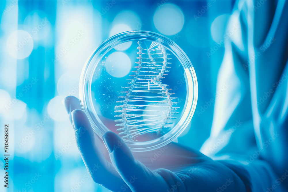 Genetic research and Biotech science Concept. Human Biology and ...