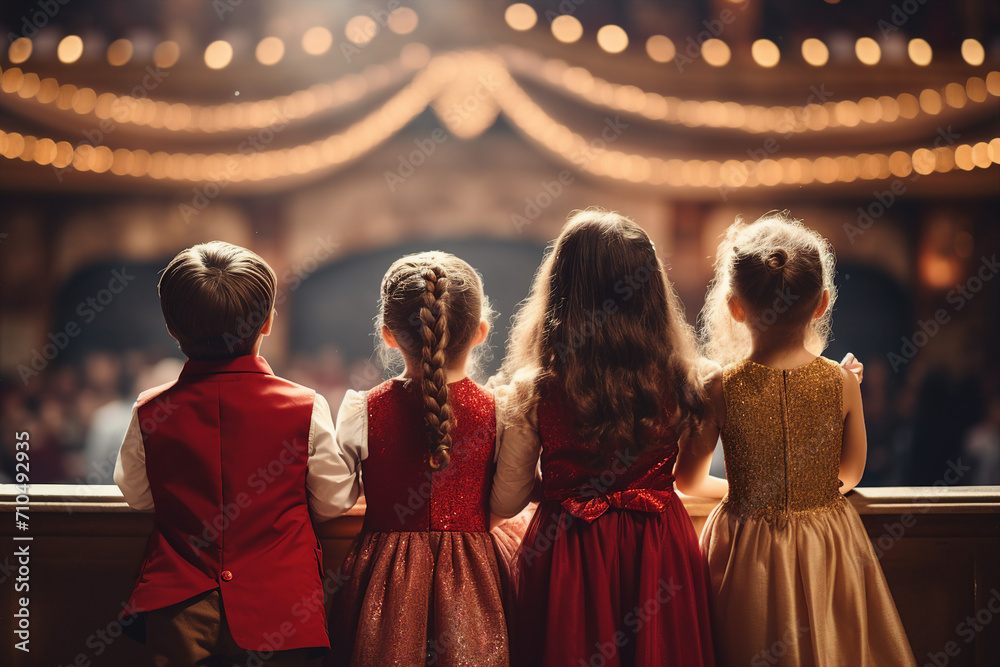 Generative AI technology picture kids on stage concept ready for ...