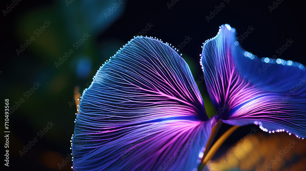 Pansy Leaf dettails Neon Glowing Leaf Background Image. Desktop ...