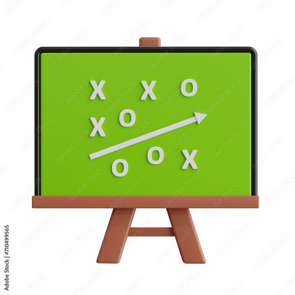 3D Strategy Model Turning Plans into Action. 3d illustration, 3d ...