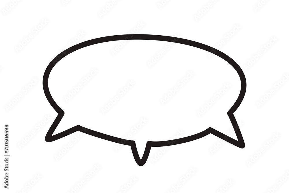 Speech bubble drawn with thin line. Line art icon png clipart isolated ...