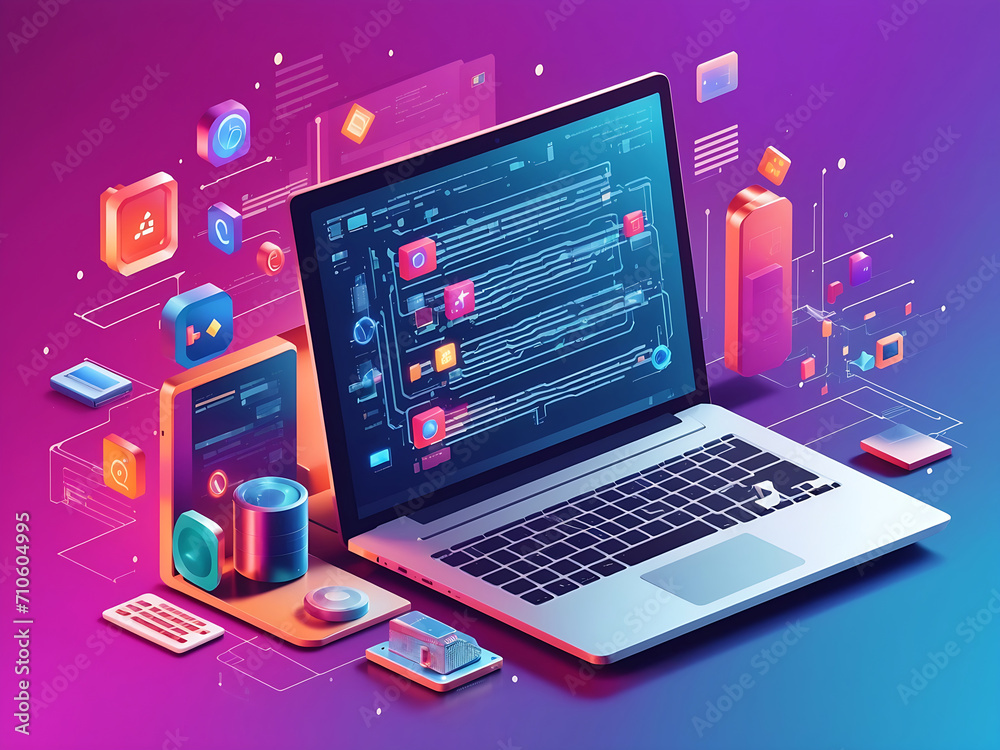 Stock-Illustration „Software development. Programming, coding, and ...