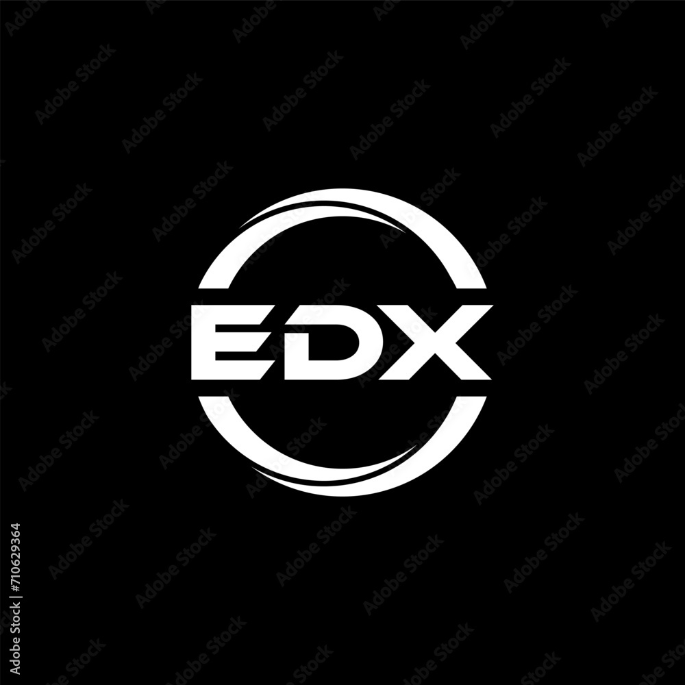EDX letter logo design with black background in illustrator, cube logo ...