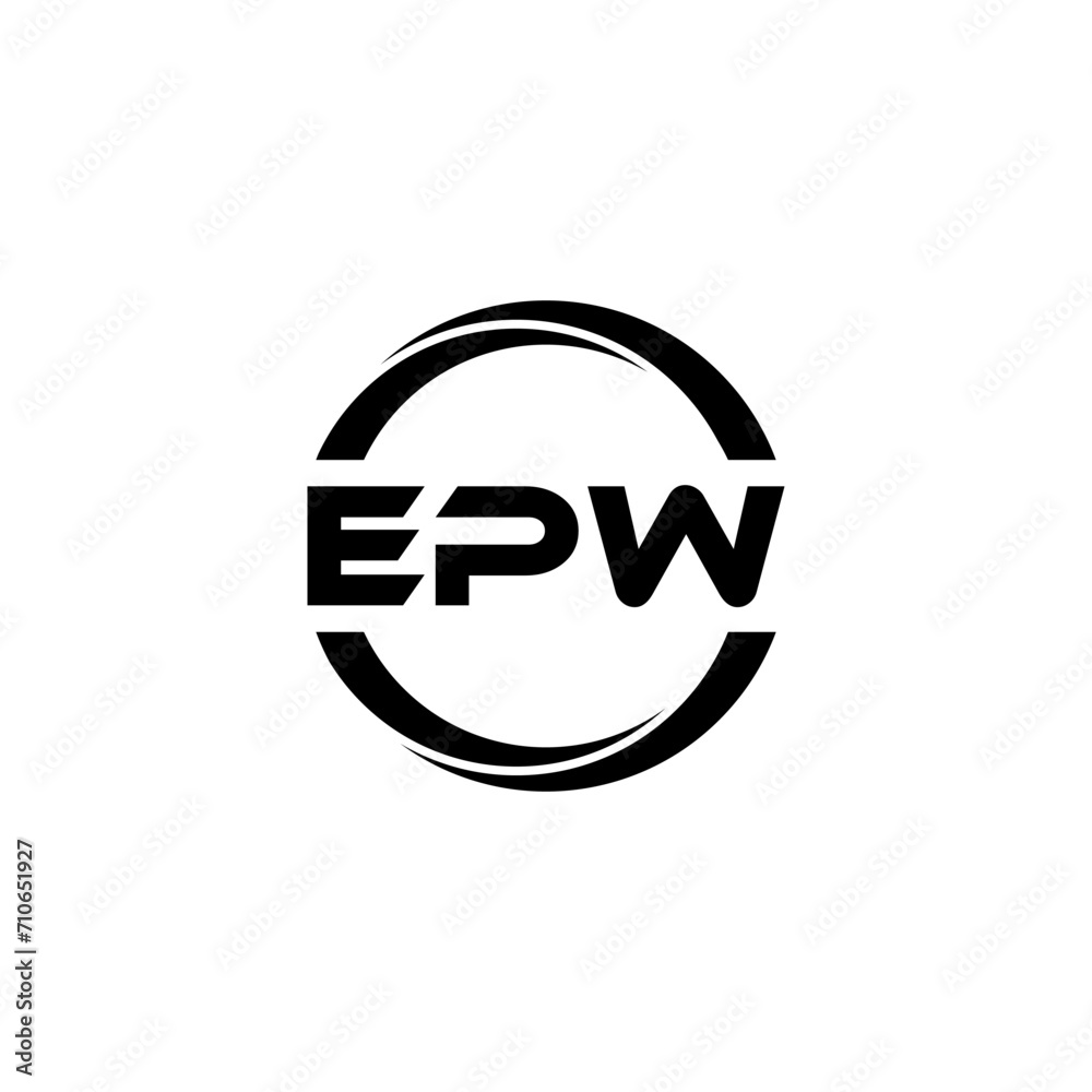 EPW letter logo design with white background in illustrator, cube logo ...