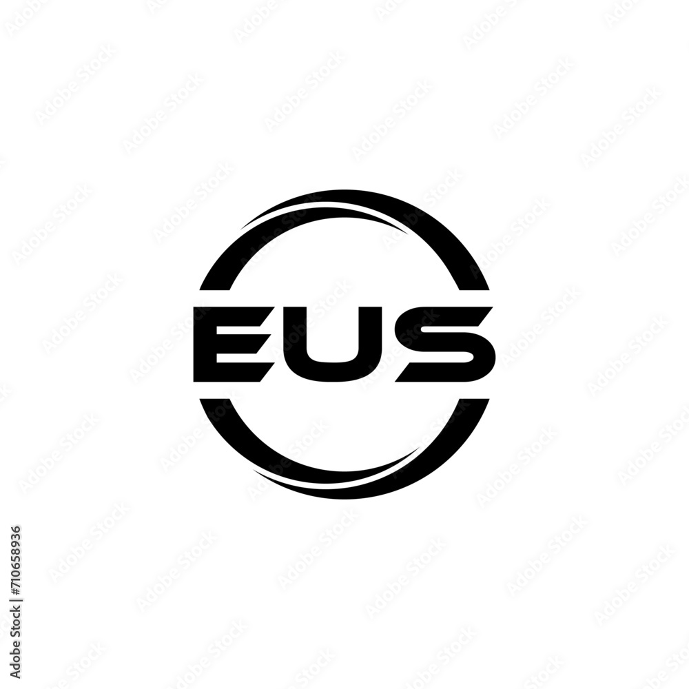 EUS letter logo design with white background in illustrator, cube logo ...