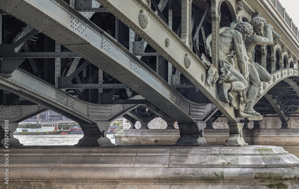 Detail of Sculptures decorating the two level bridge Bir Akime (Pont de ...