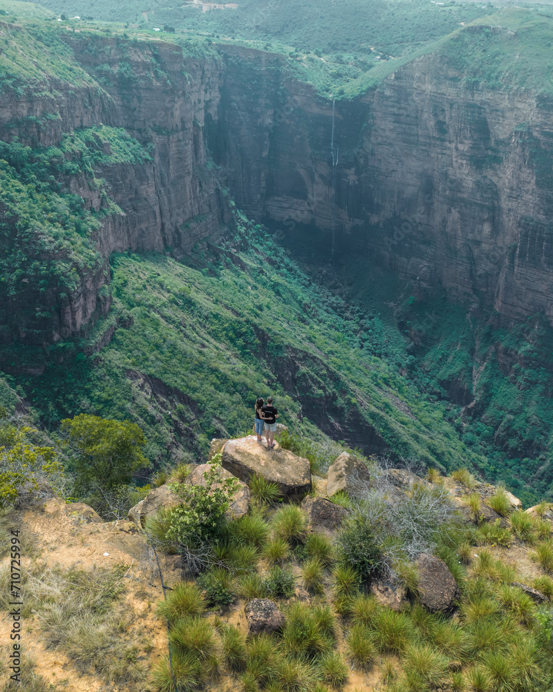 Aerial view of people at Mirador El Calicho, a lookout over the ...