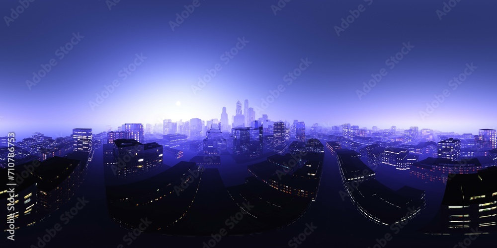 Night city. HDRI . equidistant projection. Spherical panorama. panorama ...