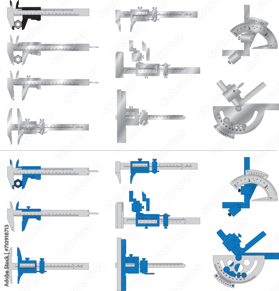 Image vectorielle Stock The Vernier caliper set (from it. Stangenzirkel ...