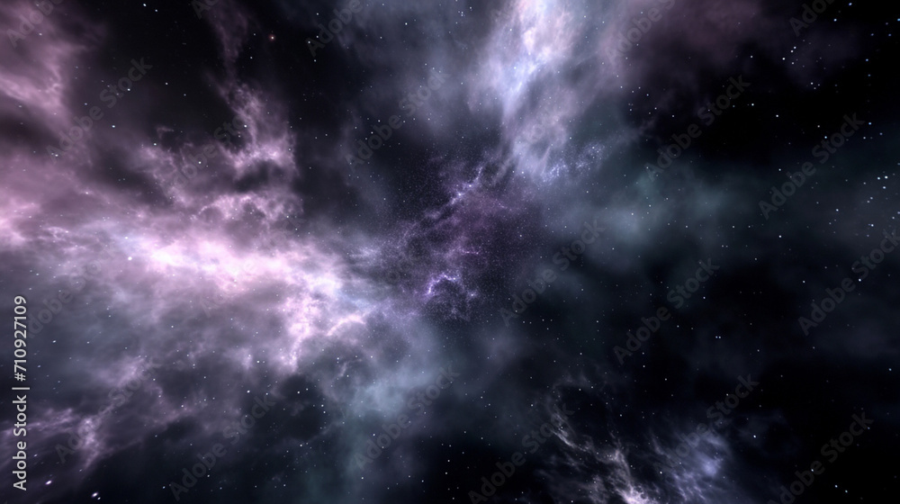 Zooming Out Of A Nebula In Deep Space. Highly Realistic Background ...