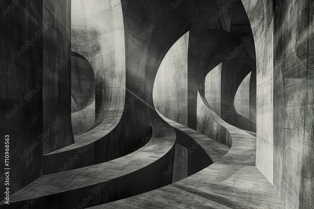 labyrinthine network of winding paths and corridors unfolds, leading ...