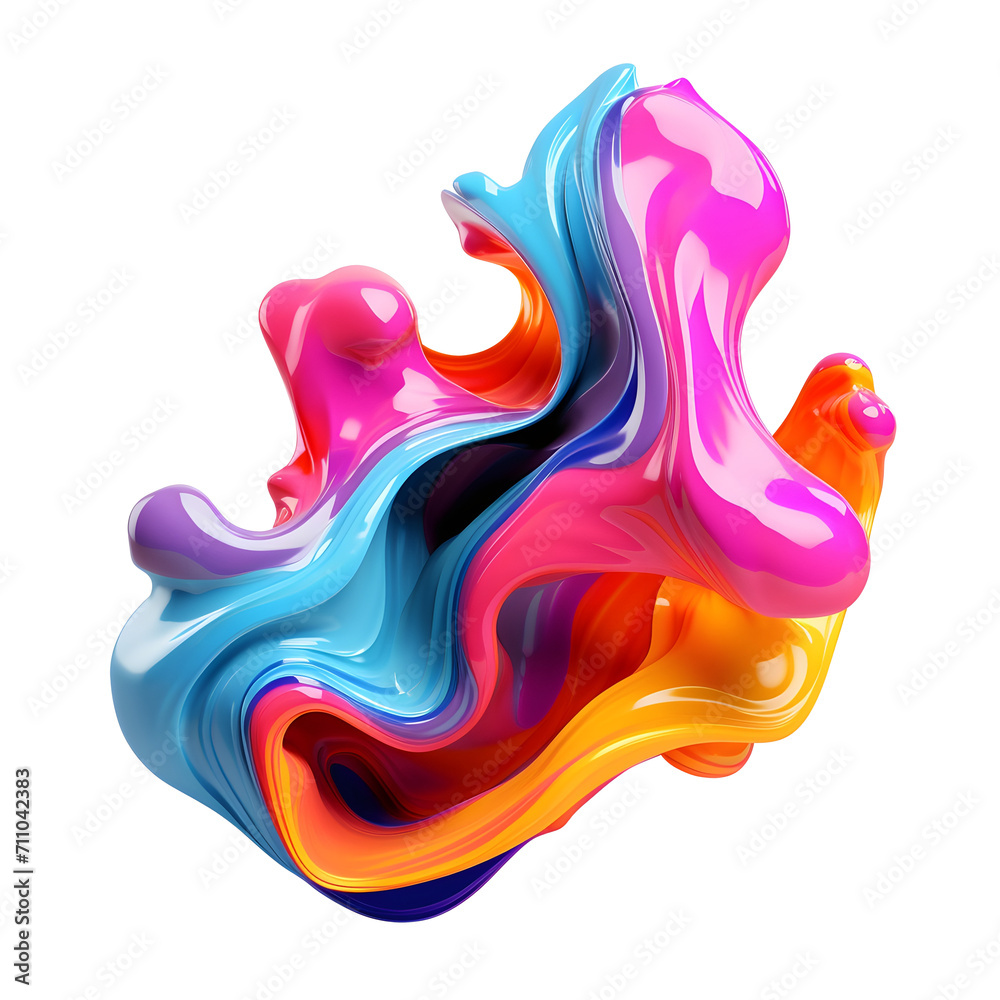 Colorful paint splash. Rainbow liquid splash. Isolated design element ...