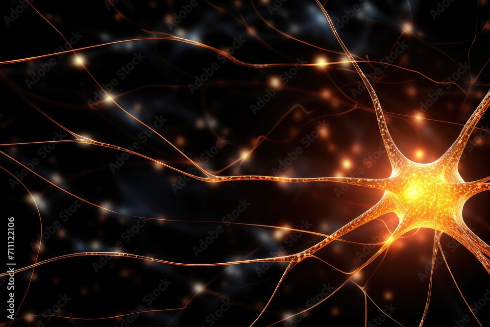 Neural processes, brain synapses neurotransmitters. Excitatory ...