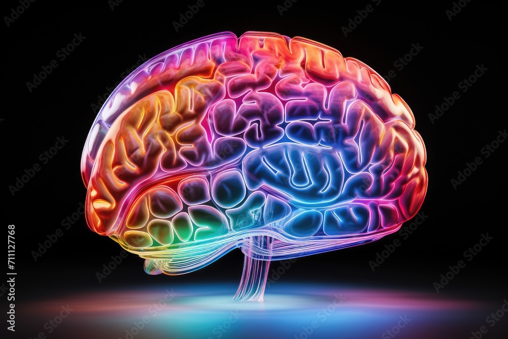 Stock-Illustration „Brain creativity frontal, temporal lobes ...