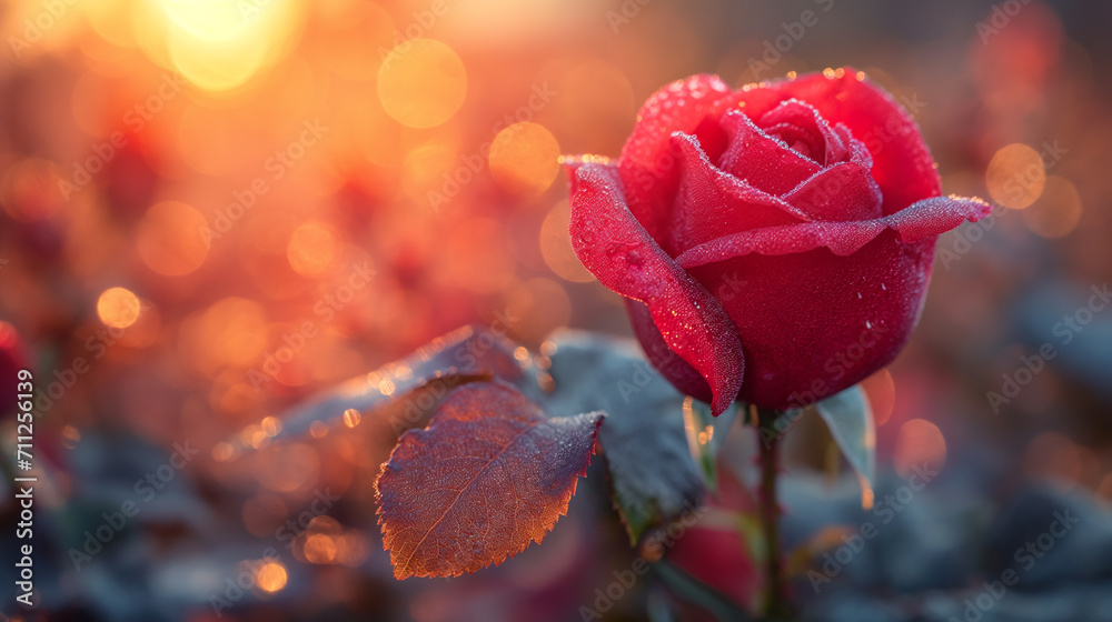 Beautiful red rose of love wallpapers background with glitter, bokeh ...