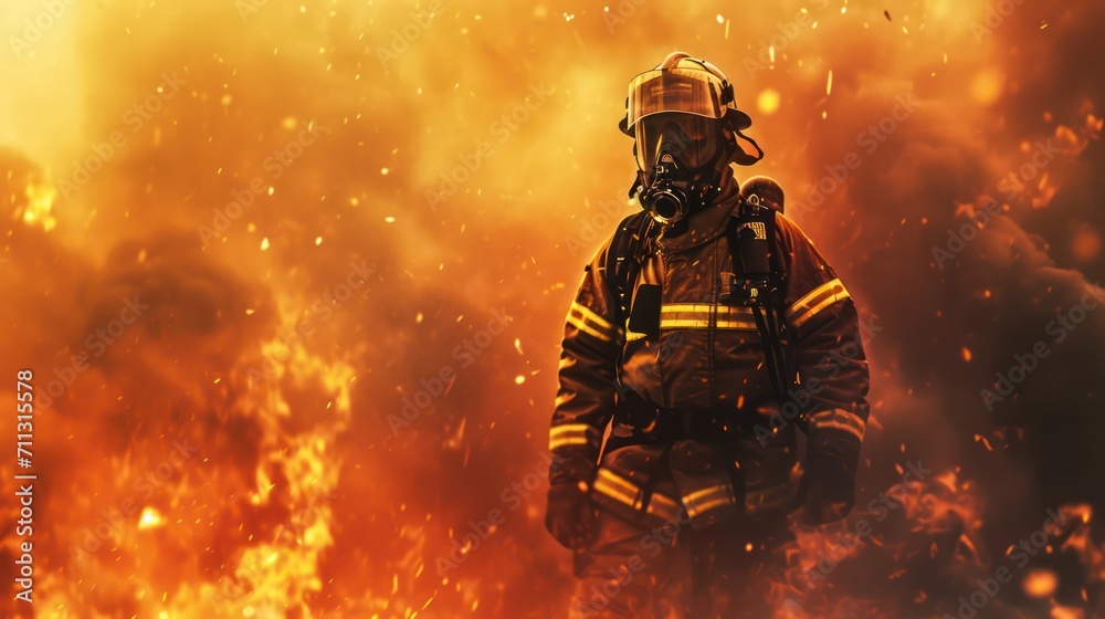 A fire-fighting background with ample copy space for text, showcasing a ...
