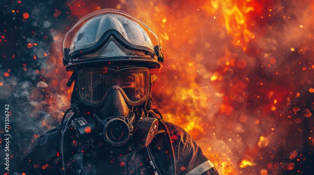 Firefighting-themed background with space for text, featuring a fire ...
