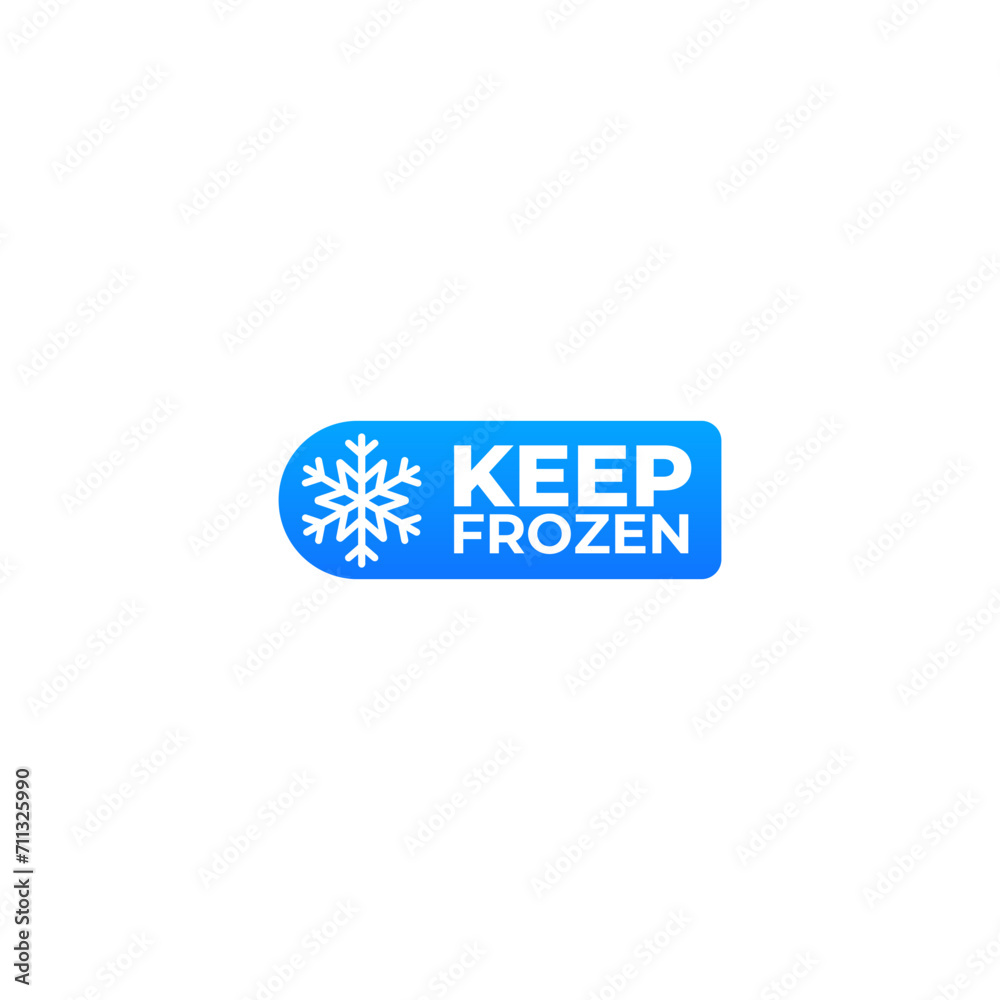 Keep frozen stickers for product packaging and labels. White and blue ...