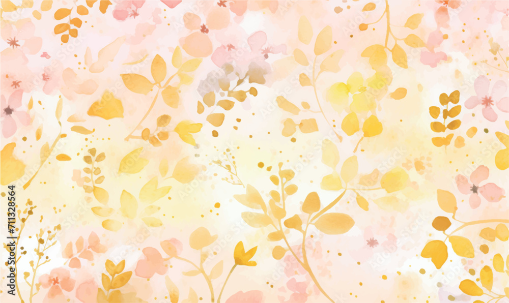 watercolor pink gold floral background Stock Vector | Adobe Stock