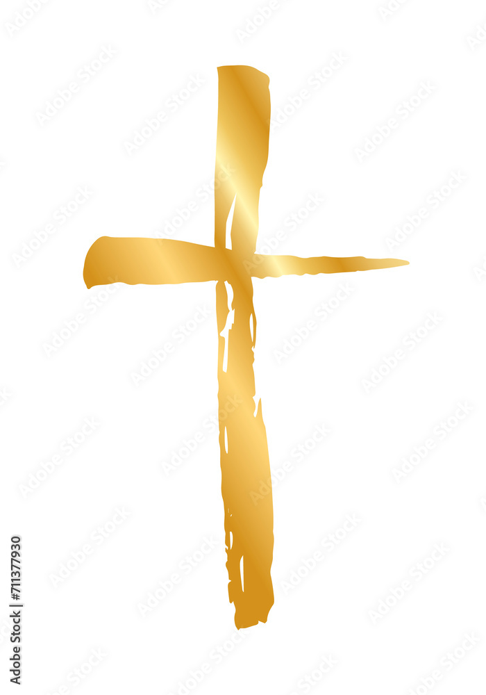 Handdrawn christian cross symbol, hand painted with ink brush. Png ...