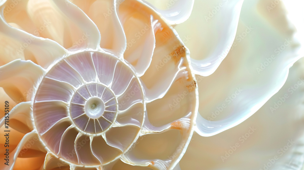 Nautilus Shell Stock Fibonacci Shell Footage Coral Golden Ratio Number ...