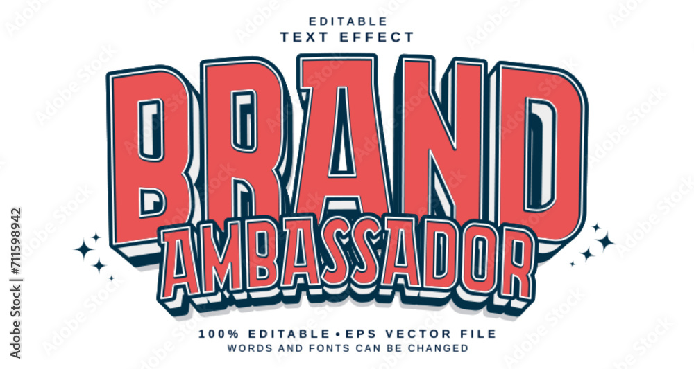 Editable text style effect - Brand Ambassador text style theme. Stock ...
