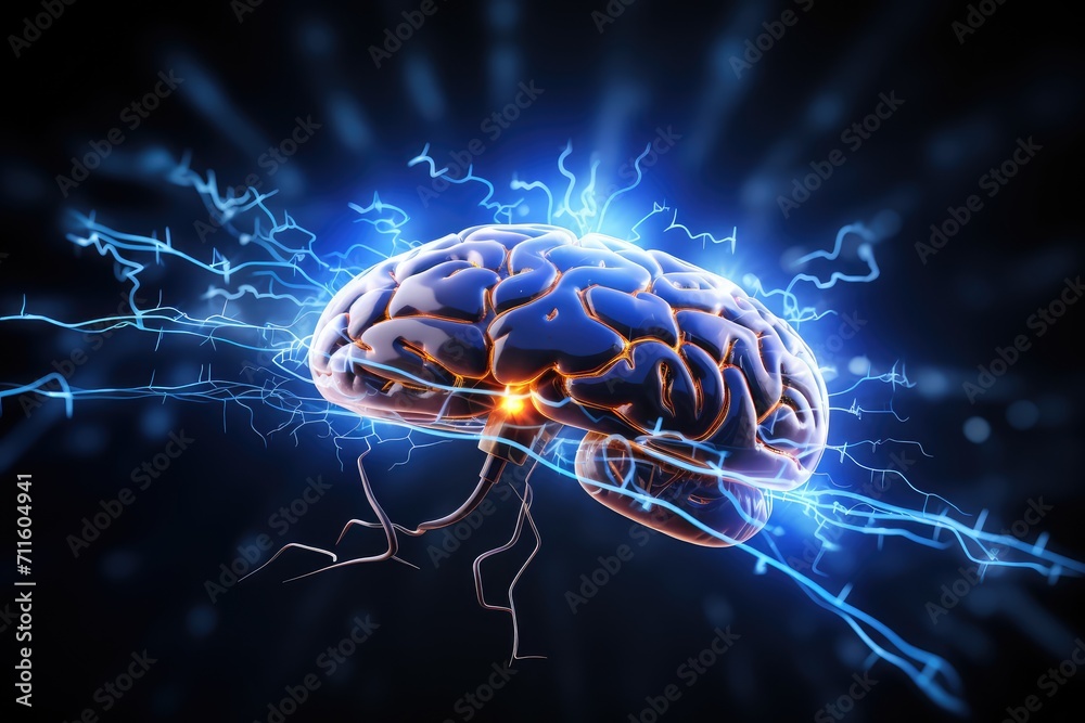 Brain energy lightning and thunderbolt flashes. Oxidative ...