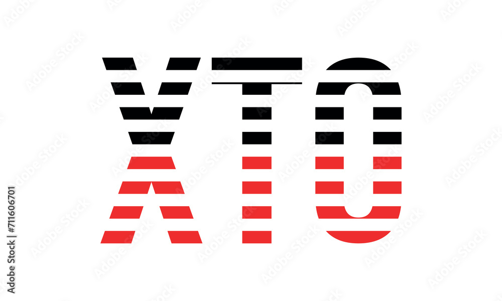 XTO three initial letter iconic line negative space minimal logo design ...