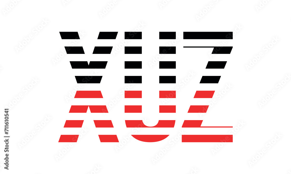 XUZ three initial letter iconic line negative space minimal logo design ...