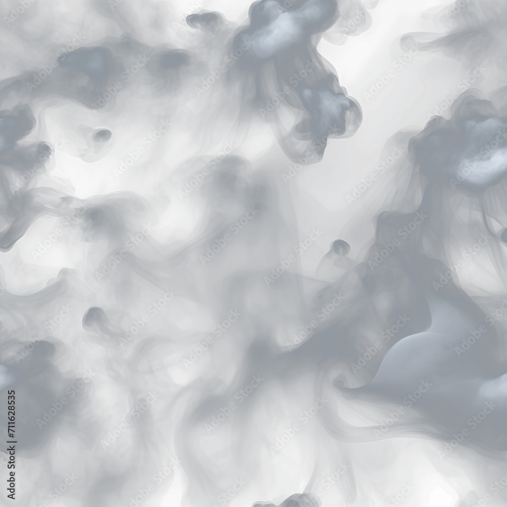 Abstract black puffs of smoke swirl overlay on transparent background ...