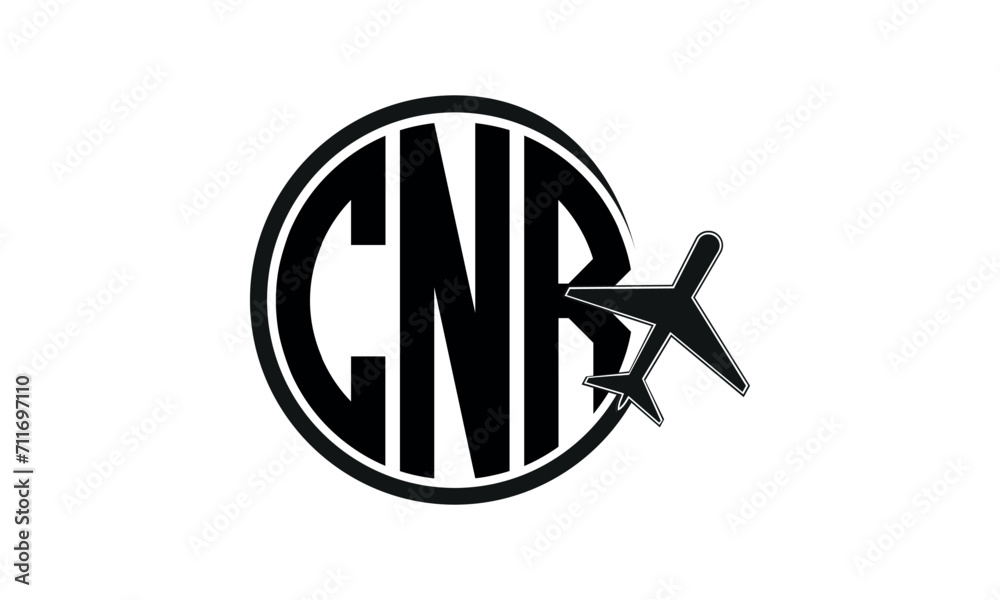 CNR three initial letter circle tour & travel agency logo design vector ...