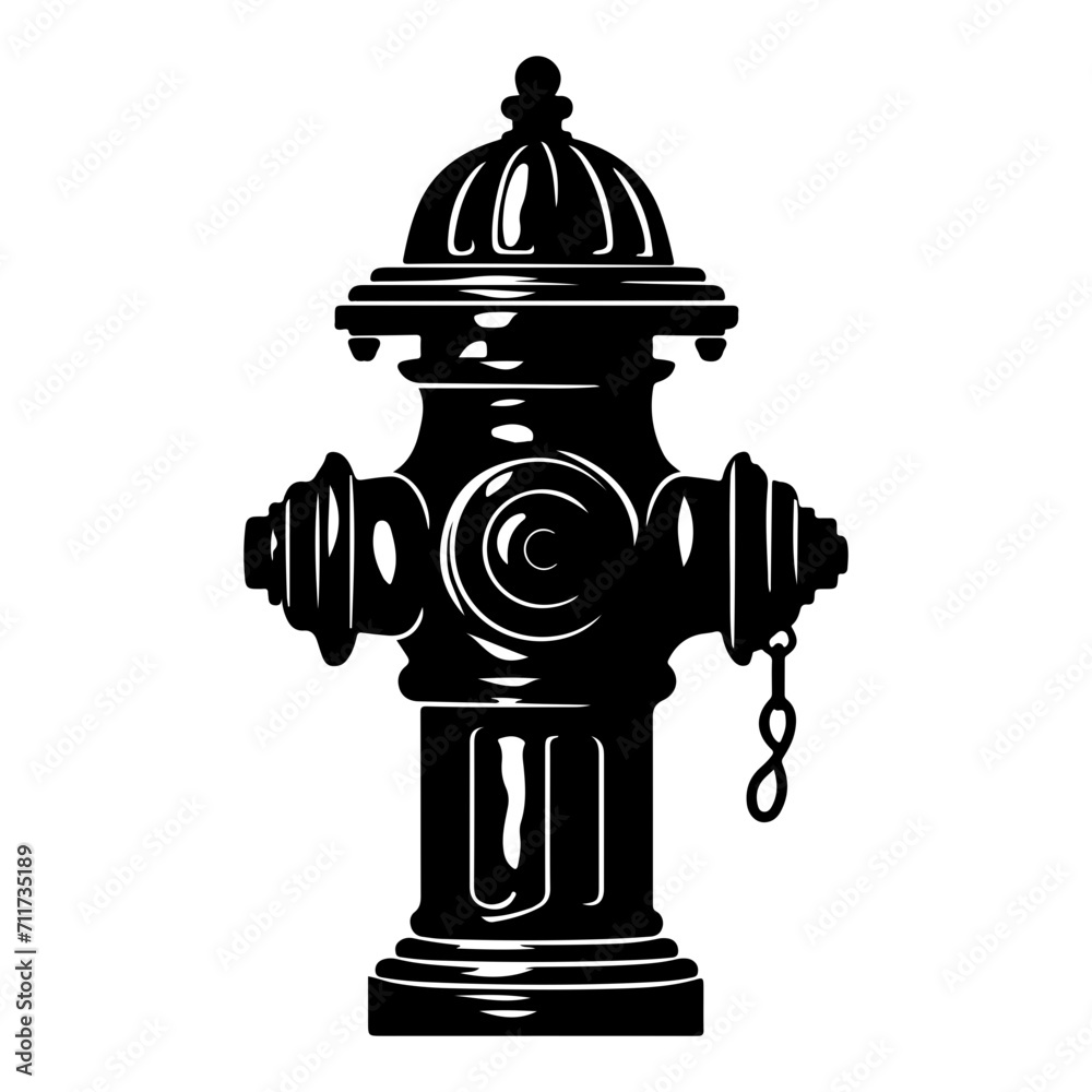 fire hydrant icon illustration, fire hydrant black silhouette logo svg ...