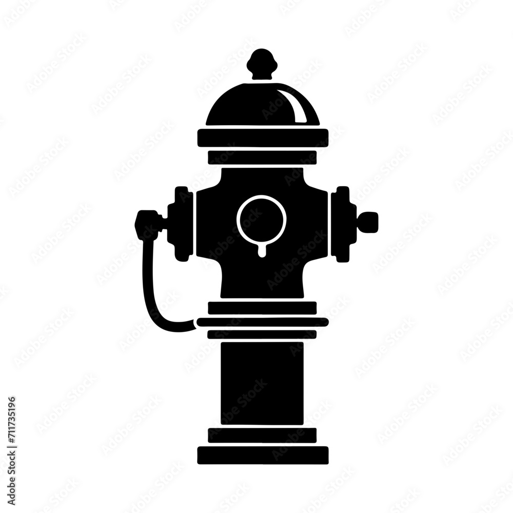 fire hydrant icon illustration, fire hydrant black silhouette logo svg ...