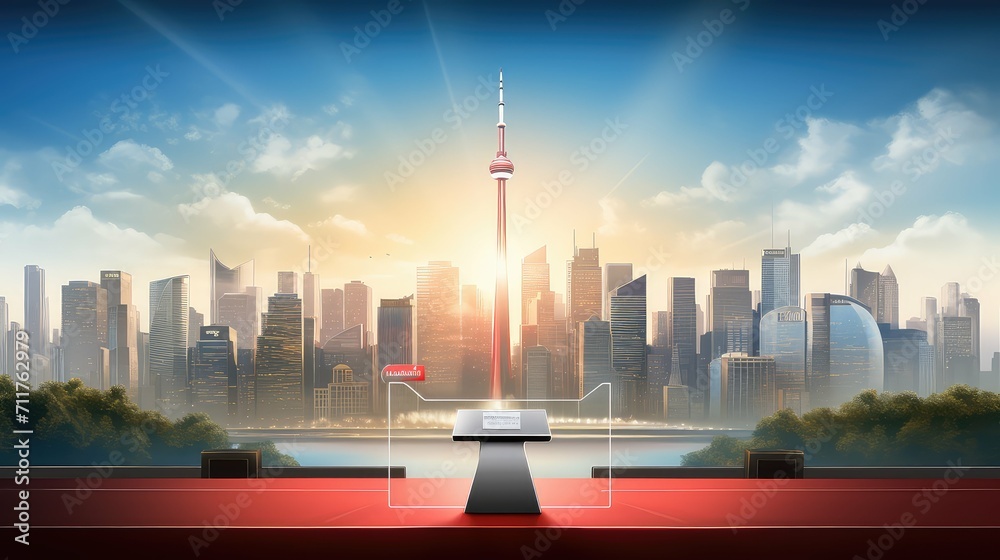 stage presentation podium background illustration microphone spotlight ...