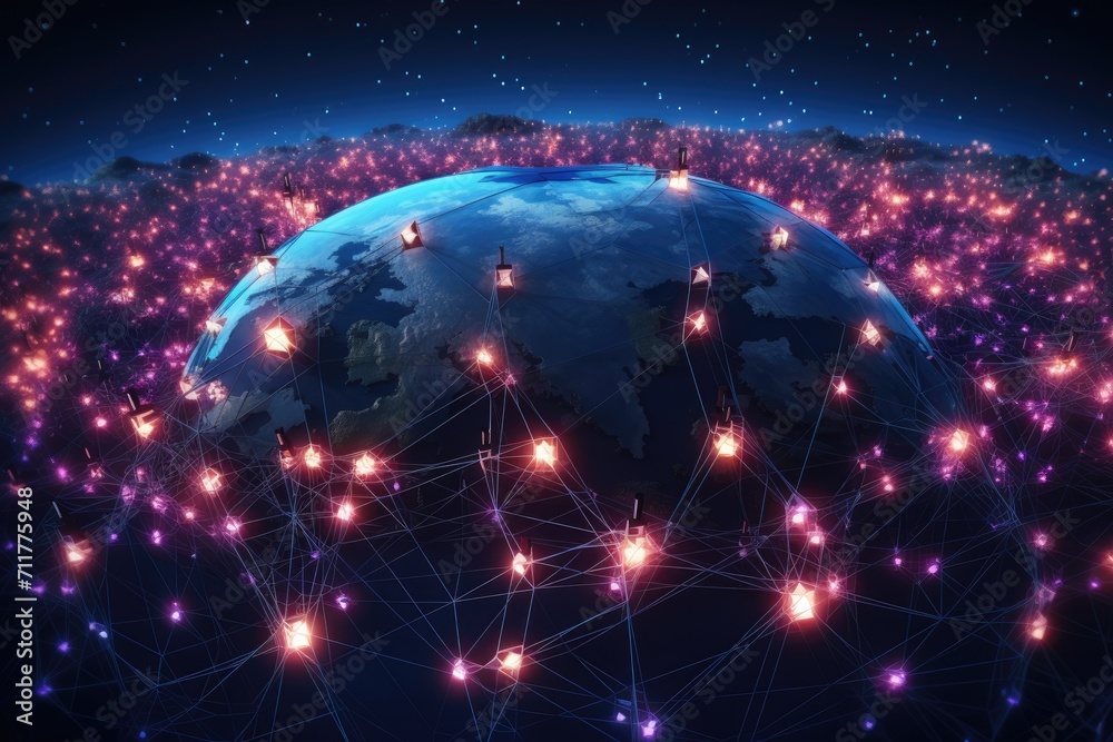 Interconnected Network Surrounds the Globe, Showing Linkages and ...