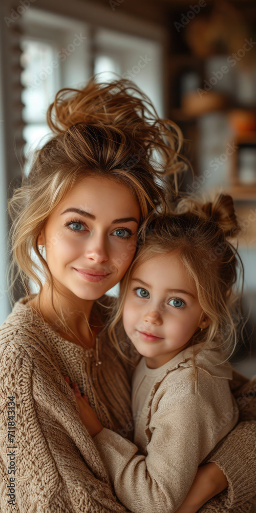 Mutter und Tochter zu Hause Stock Photo | Adobe Stock