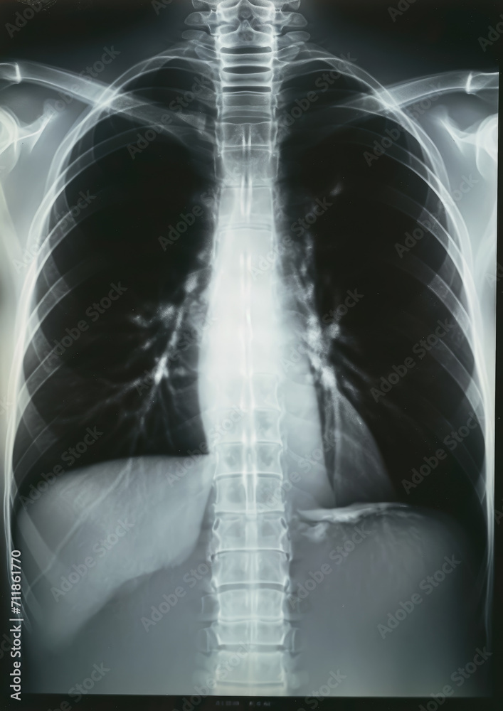 human chest x-ray, lungs, ribs, bones, medicine, treatment, hospital ...