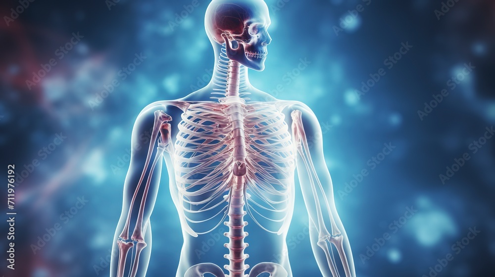Anatomy of Human Bones on medical background Stock Illustration | Adobe ...