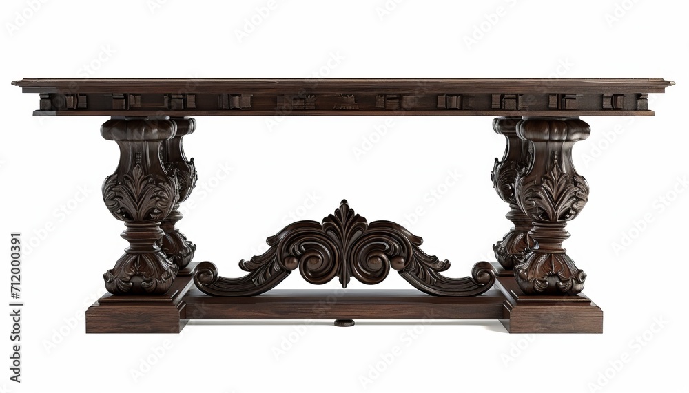 Jacobean Era Masterpiece: Ornate Oak Dining Table adorned with ...