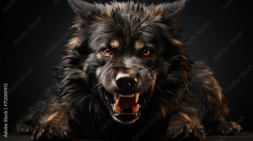 Dangerous ferocious mad dog can spread rabies, Foaming at the mouth ...